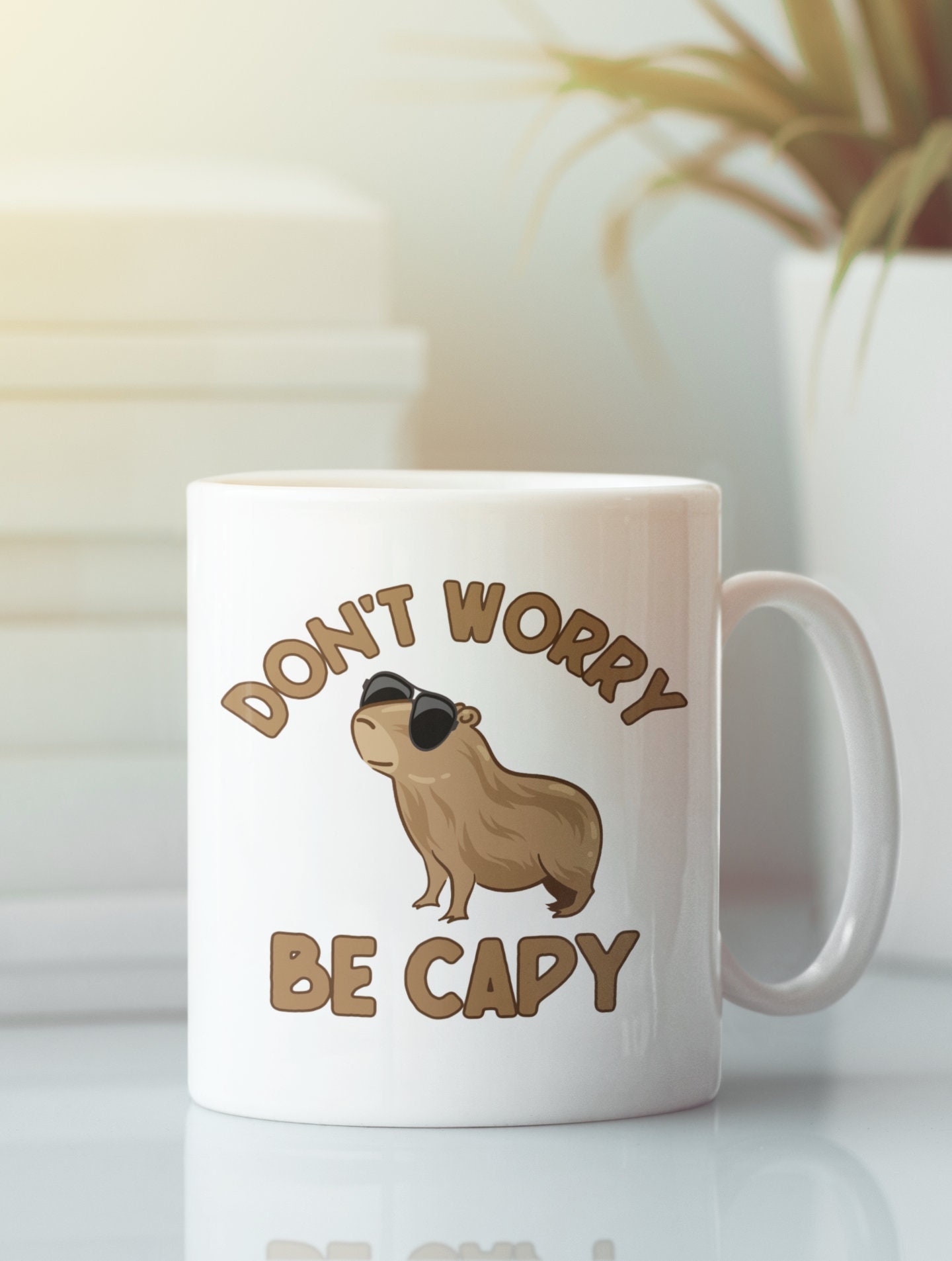 Capybara Mug Capybara Gifts Don't Worry Be Capy Funny - Etsy
