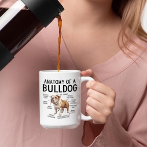 Anatomy of a Bulldog Mug, Funny English Bulldog Gifts, Bull Dog Lover ...