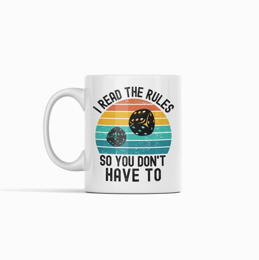 Funny Game Night Gifts, Board Game Dice Mug, I Read the Rules so You ...