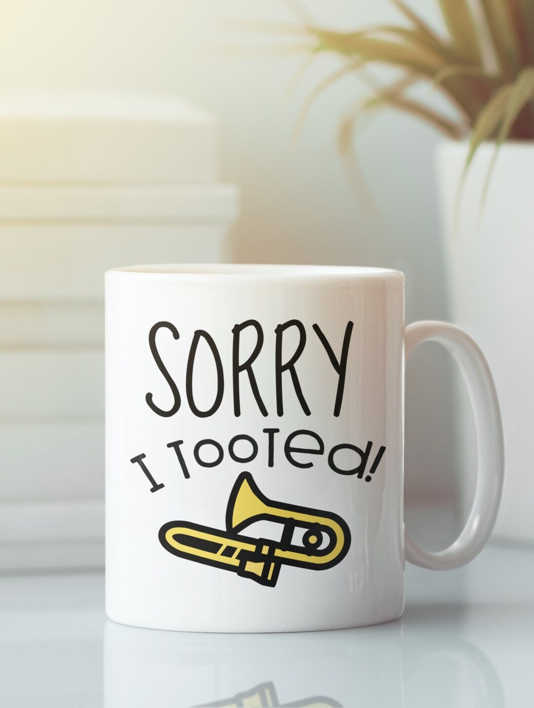 Funny Trombone Gift, Sorry I Tooted Trombone Mug, Trombonist Gift ...