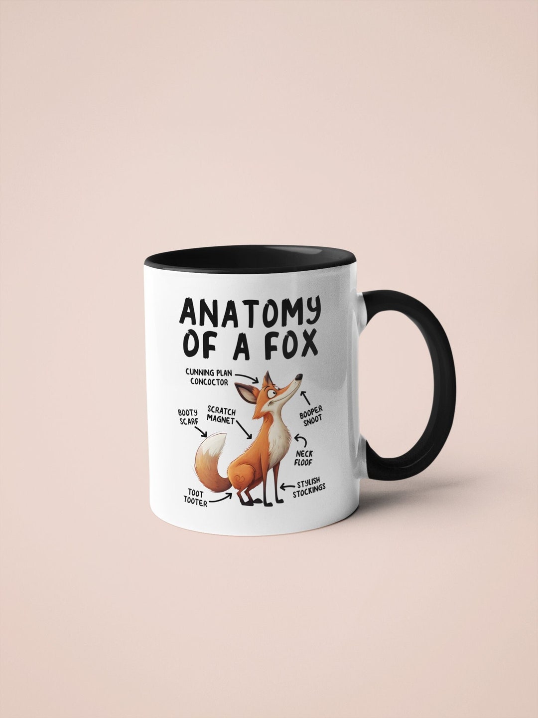 Anatomy of a Fox Mug, Funny Fox Gifts, Red Fox Lover Coffee Cup, Cute ...