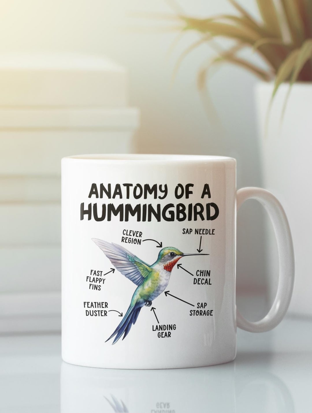 Anatomy of a Hummingbird Mug, Funny Ruby Throated Hummingbird Gifts ...