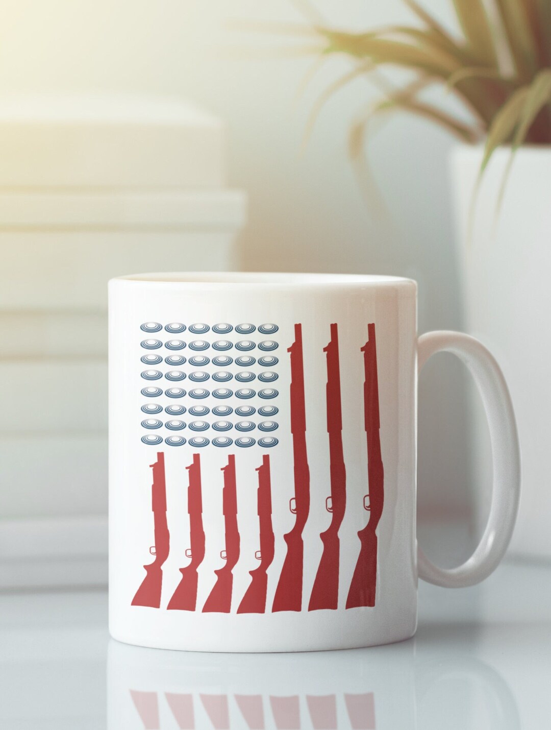 Skeet Shooting Mug, American Flag Clay Pigeon Gifts, Funny Gifts for ...