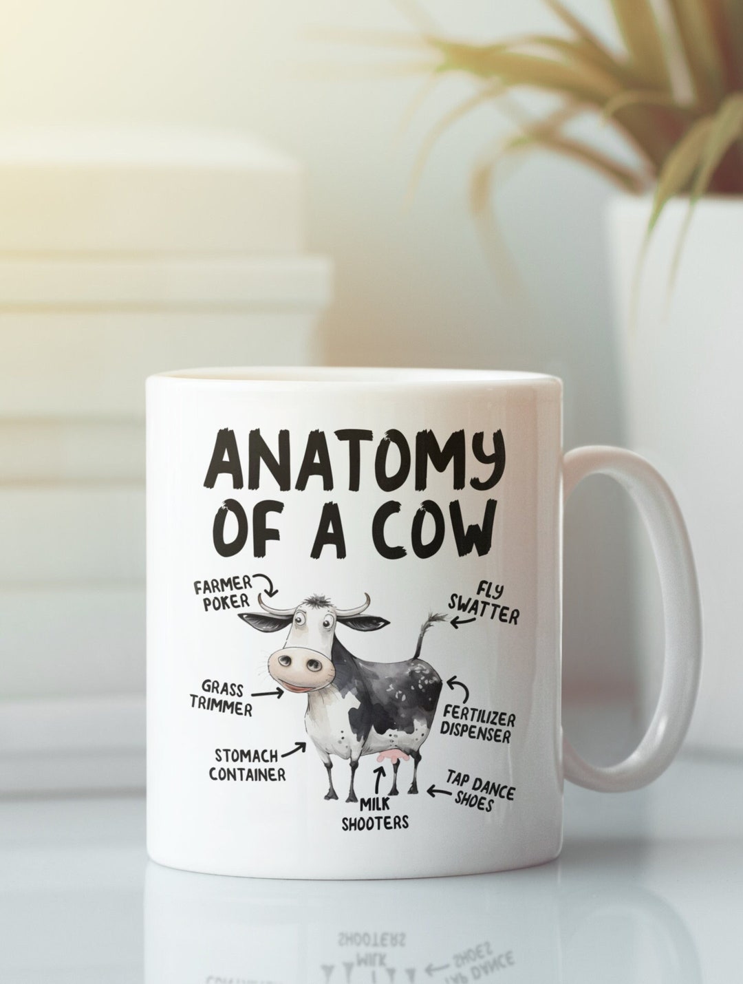 Anatomy of a Cow Mug, Funny Cow Gifts, Cow Lover Coffee Cup, Cute ...