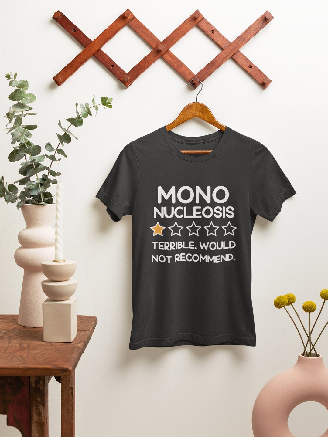 Mono Shirt, Mononucleosis Gifts, One Star Review Terrible Would Not Recommend, Funny Mono Tshirt ...