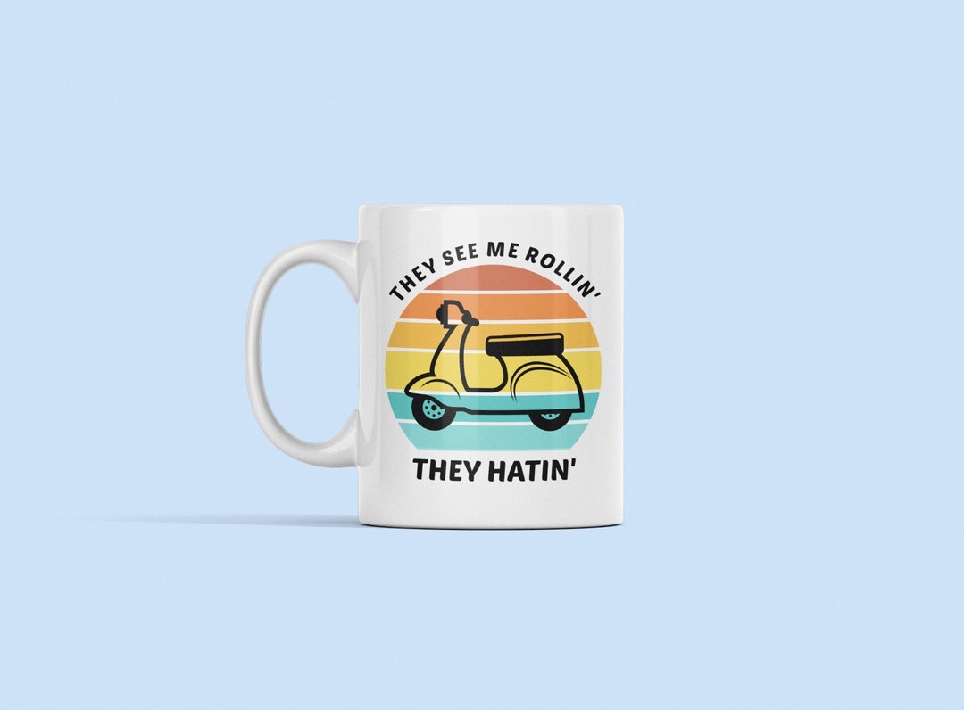 Funny Vintage Scooter Gift, Motor Scooter Coffee Mug, Present for ...