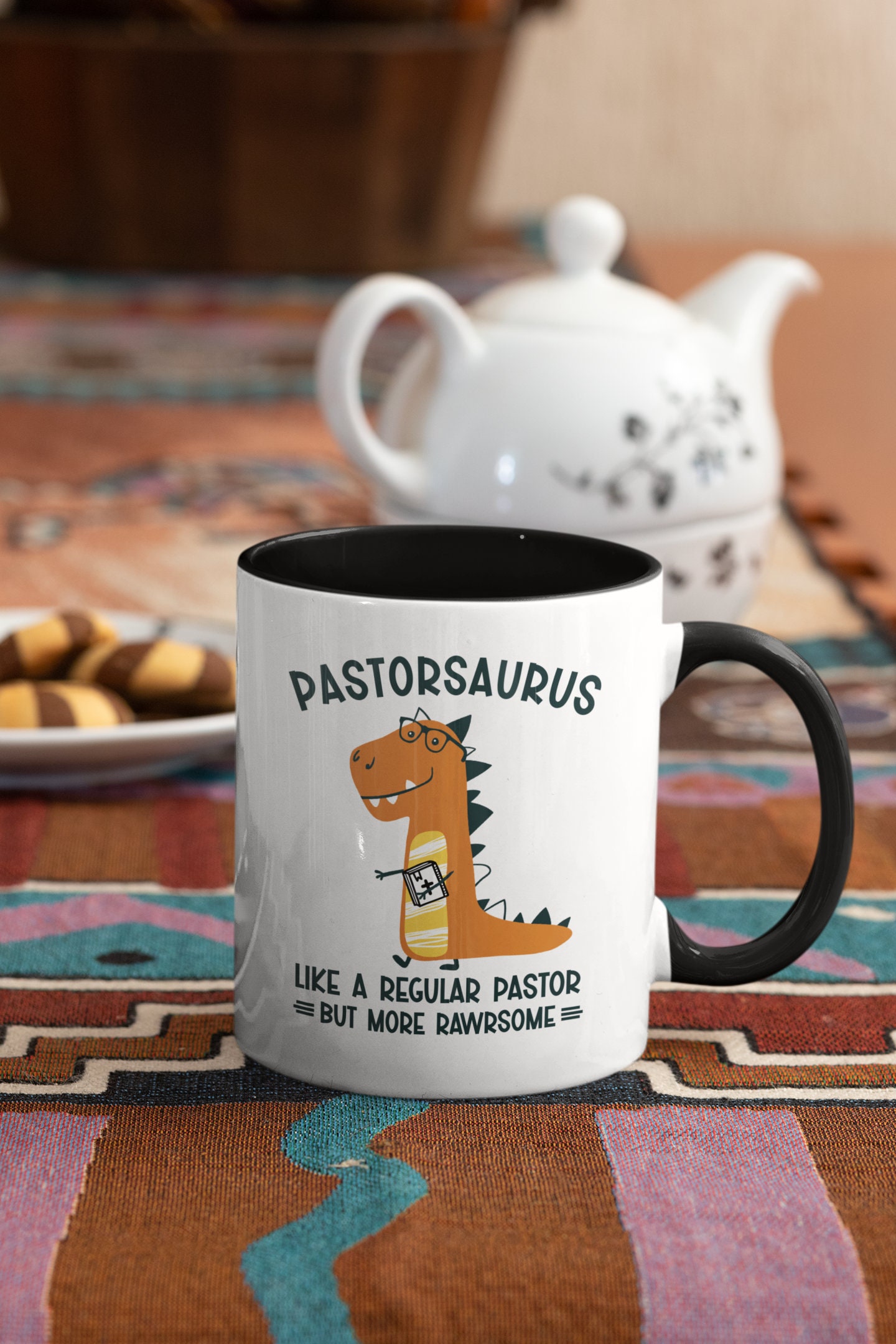Pastor Mug, Funny Pastor Gifts, Pastorsaurus Coffee Cup, Cute Dinosaur ...