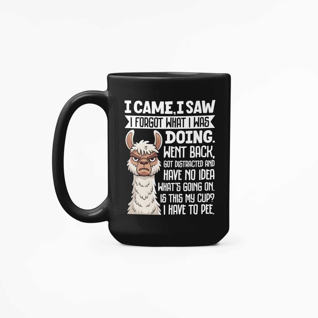 I Came I Saw I Forgot What I Was Doing Coffee Mug, Funny Llama Cup ...