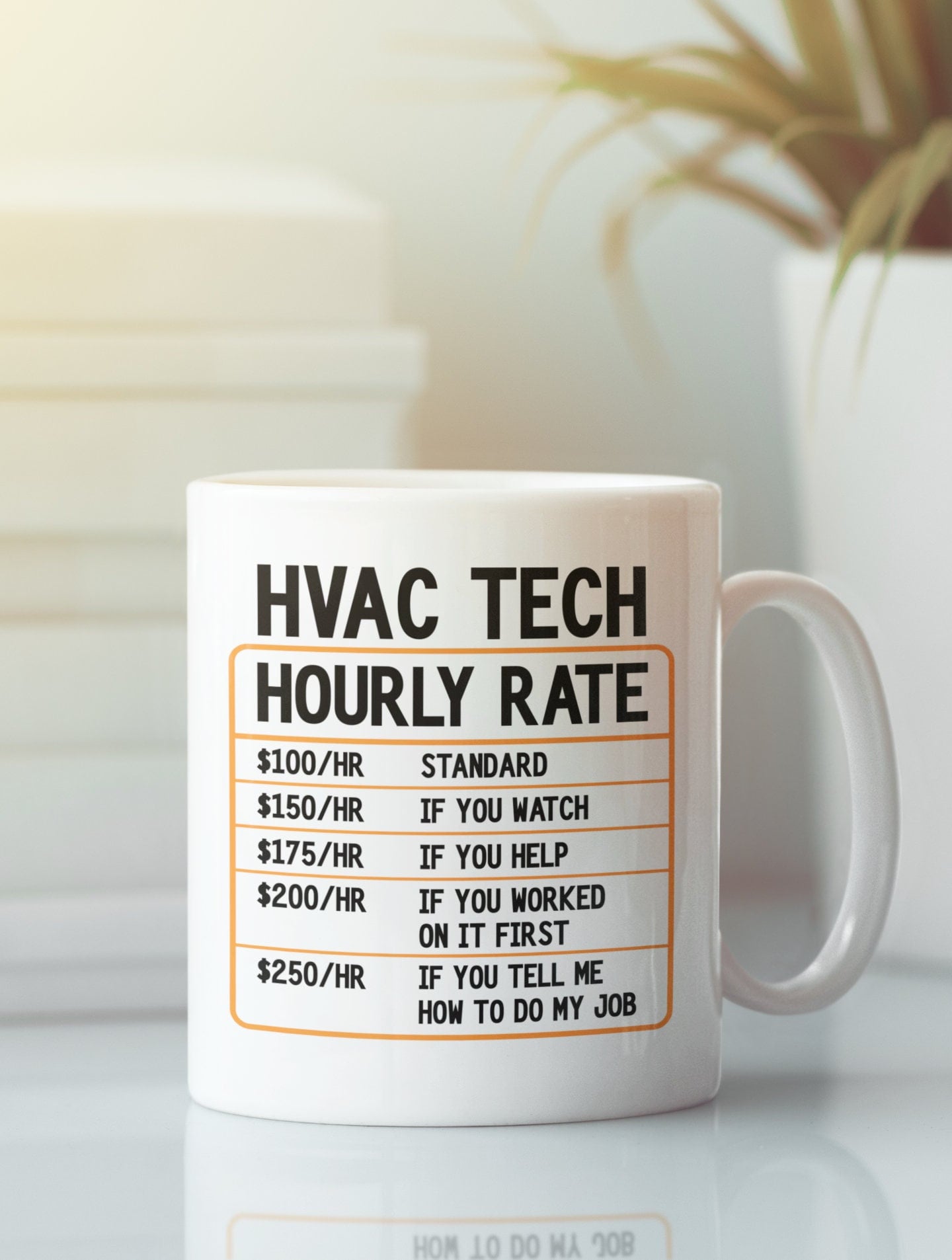 HVAC Hourly Rate Mug, HVAC Tech Gifts, HVAC Technician Mug, Funny ...