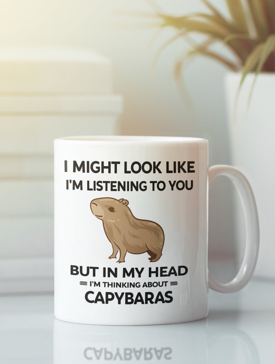 Capybara Mug, Capybara Gift, Cute Animal Mug, in My Head I'm Thinking ...