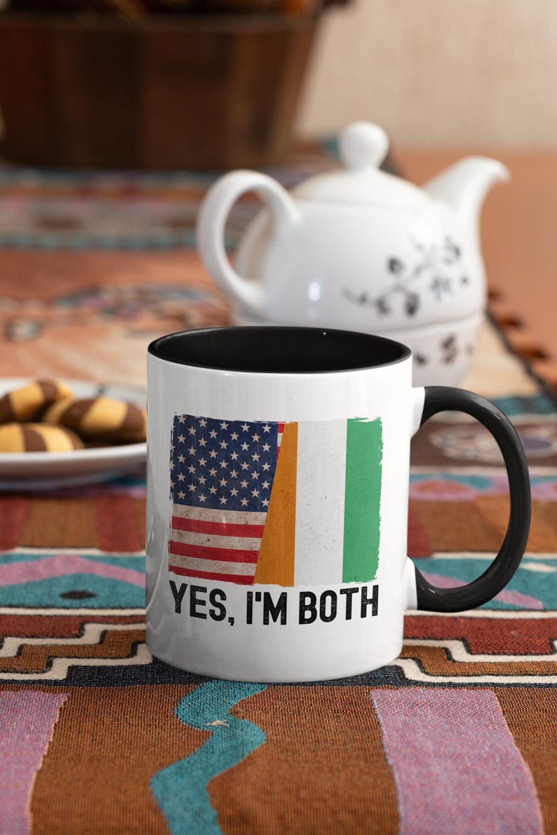 Ivory Coast American Mug, Cote D'ivoire USA Dual Citizen Gifts, New ...