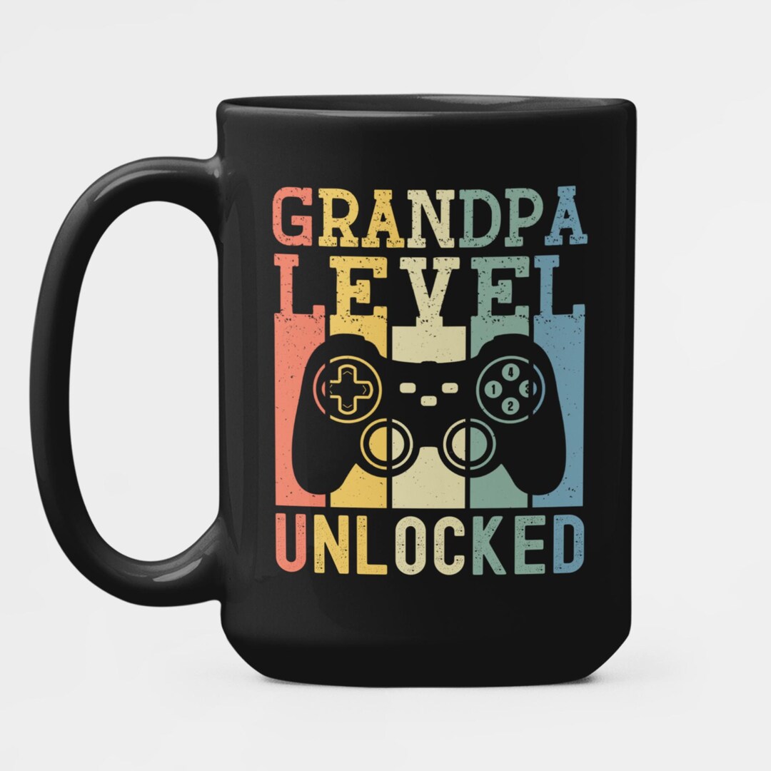 Grandpa Level Unlocked Mug, Funny New Grampa Gift, Present for Gaming ...