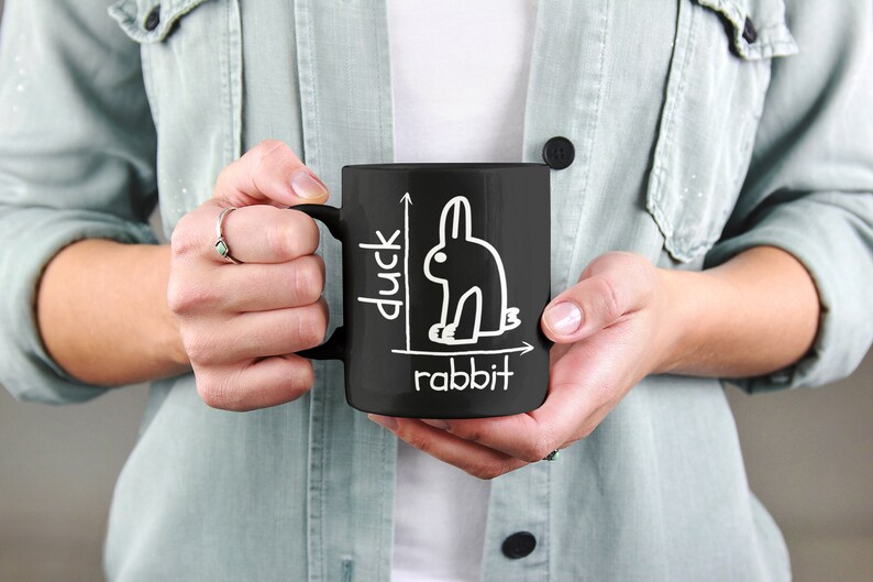 Duck Rabbit Mug, Rabbit Duck Meme Gifts, Funny Science Nerd Physics ...