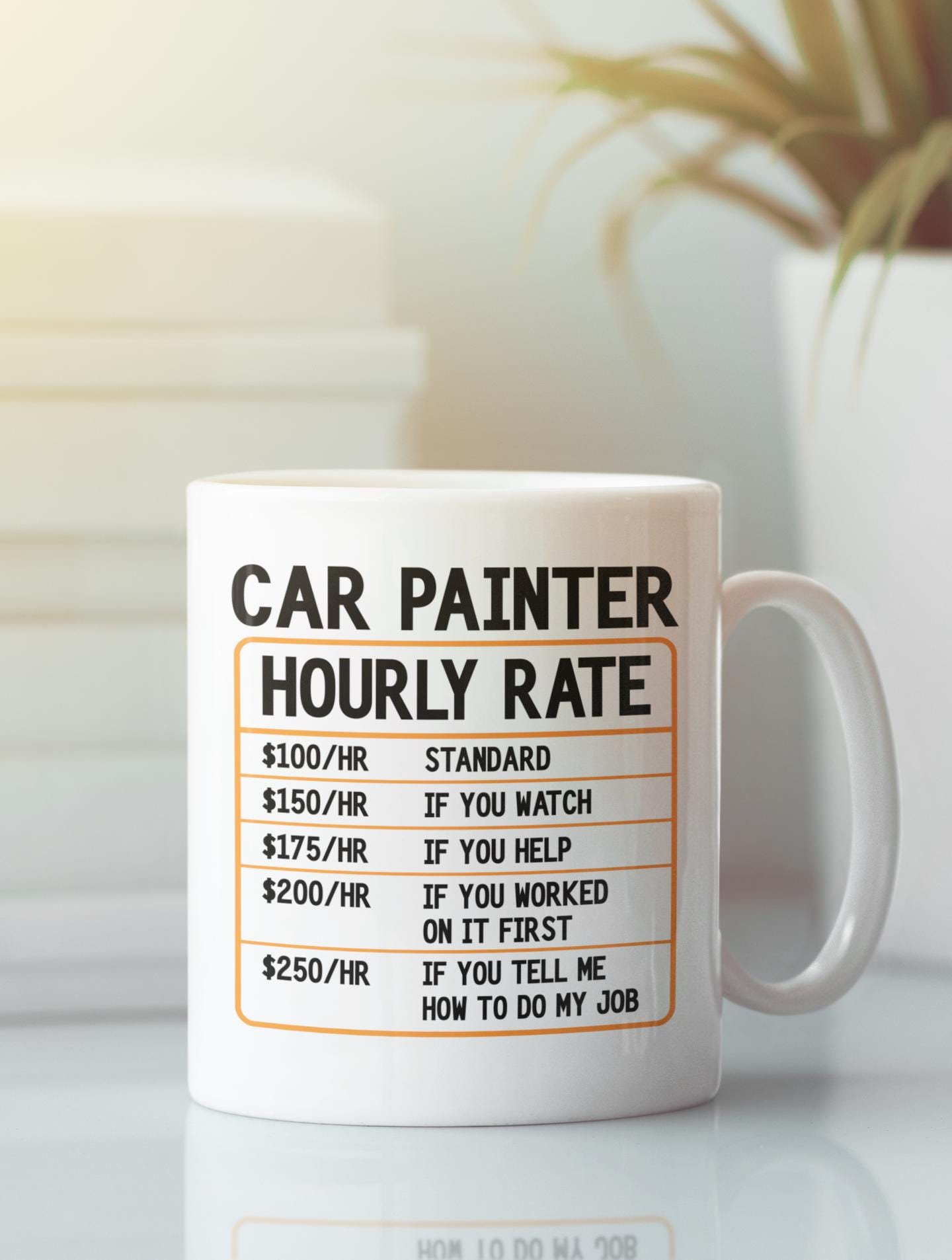 Car Painter Hourly Rate Mug, Auto Body Technician Gifts, Car Painter ...
