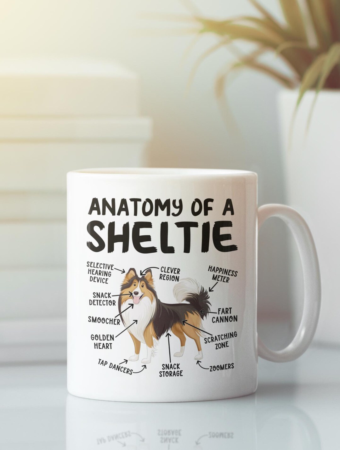 Anatomy of a Sheltie Mug, Funny Shetland Sheepdog Gifts, West Sheltie ...