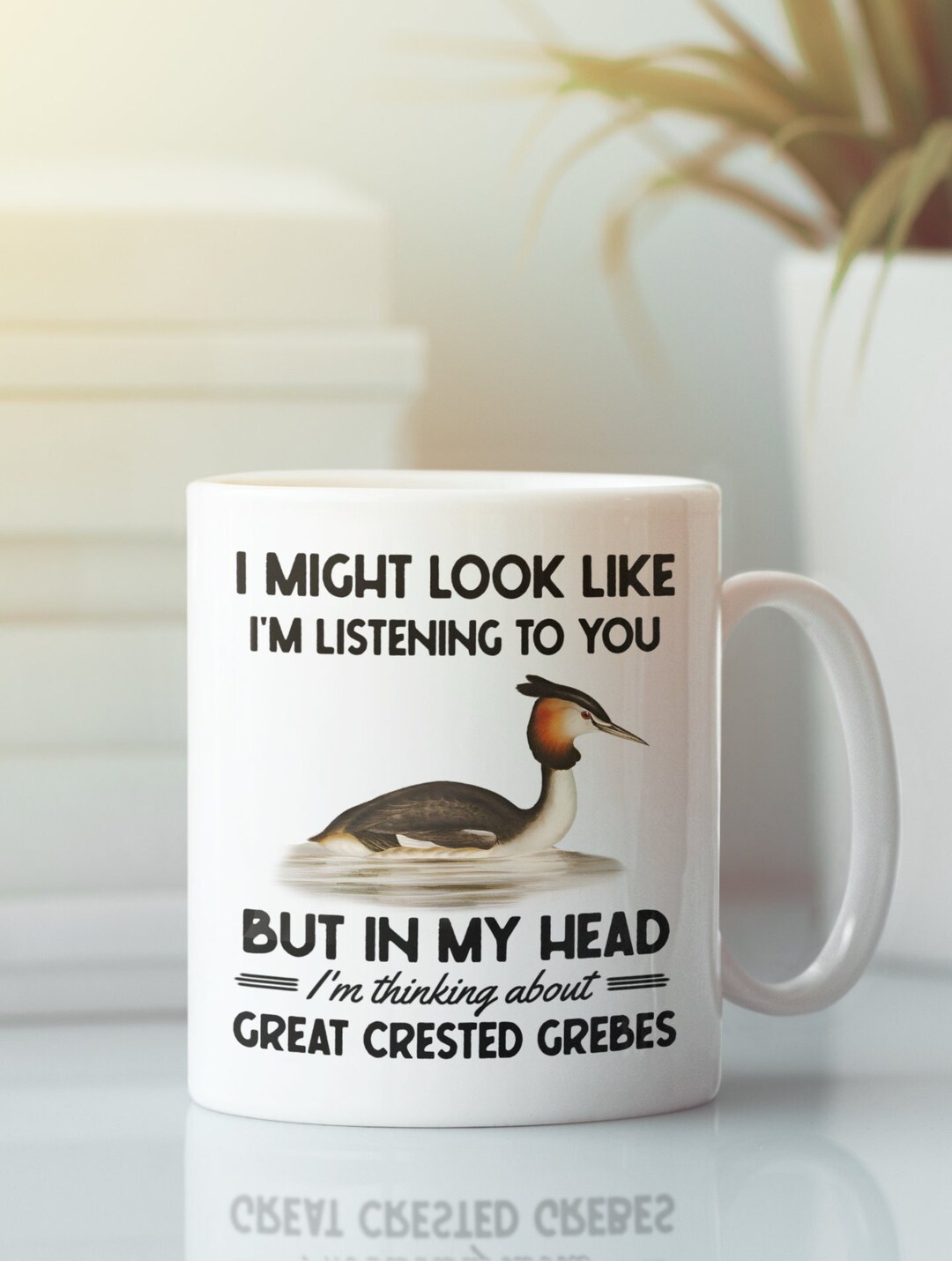 Great Crested Grebe Gifts, Pūteketeke Mug, I Might Look Like I'm ...