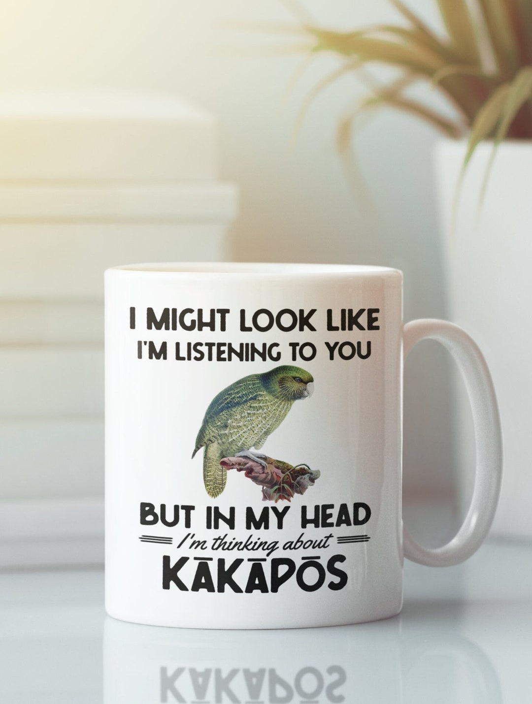 Kakapo Gifts, Owl Parrot Mug, I Might Look Like I'm Listening to You ...