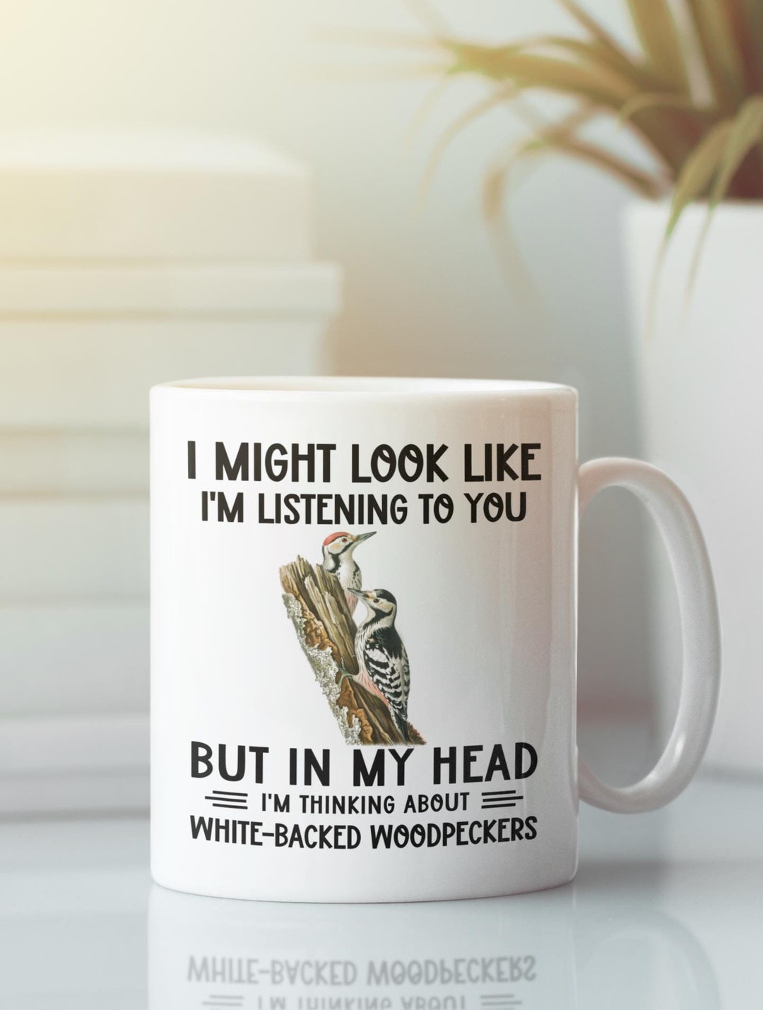 White-backed Woodpeckers Gifts, White Backed Woodpecker Lover Mug, I ...