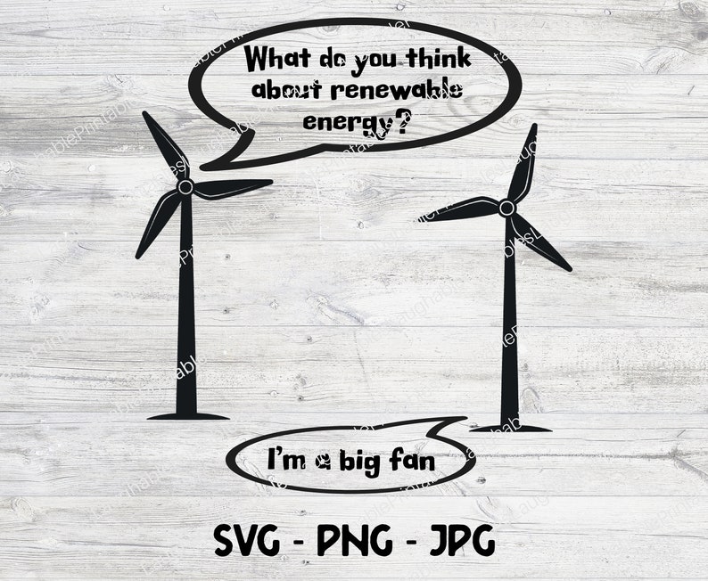 Wind Turbine SVG Renewable Energy Clipart Wind Energy Cricut - Etsy