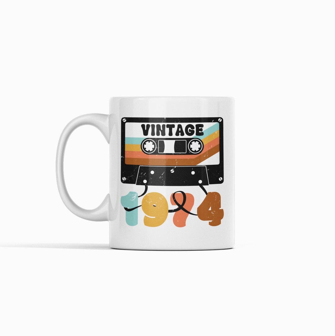 Vintage 1974 Mug, Best of 1974 Birthday Gifts, Cassette Tape Playlist ...
