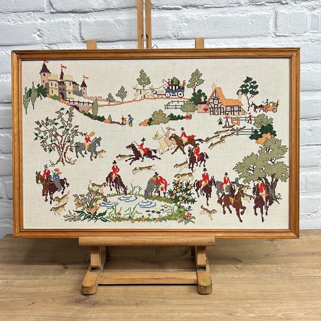 Hunting Scene - Tapestry - Embroidery - Cottonwork - Etsy