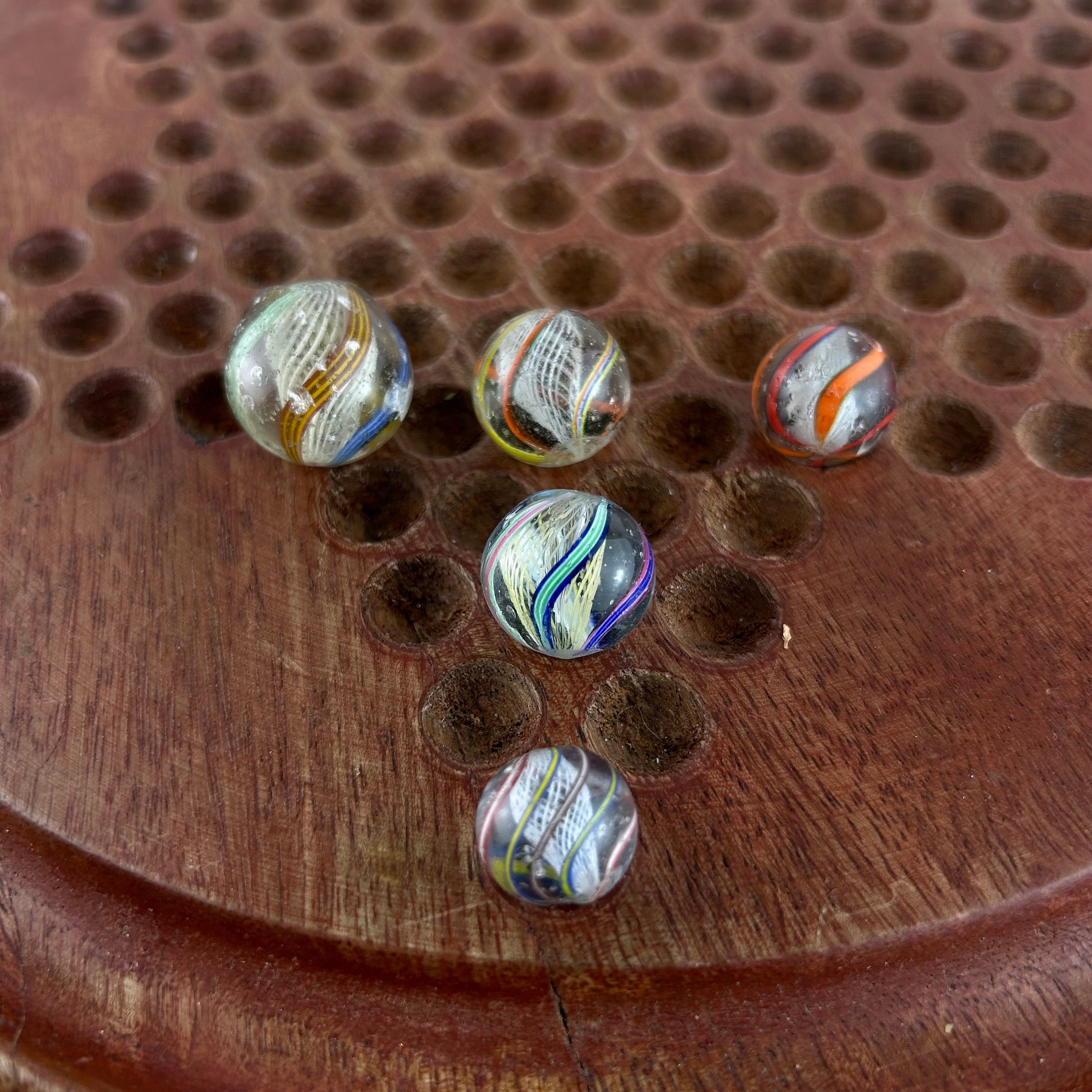 Collection of 5 Antique Latticino Core Swirls Marbles Handmade German Glass Marble - Etsy