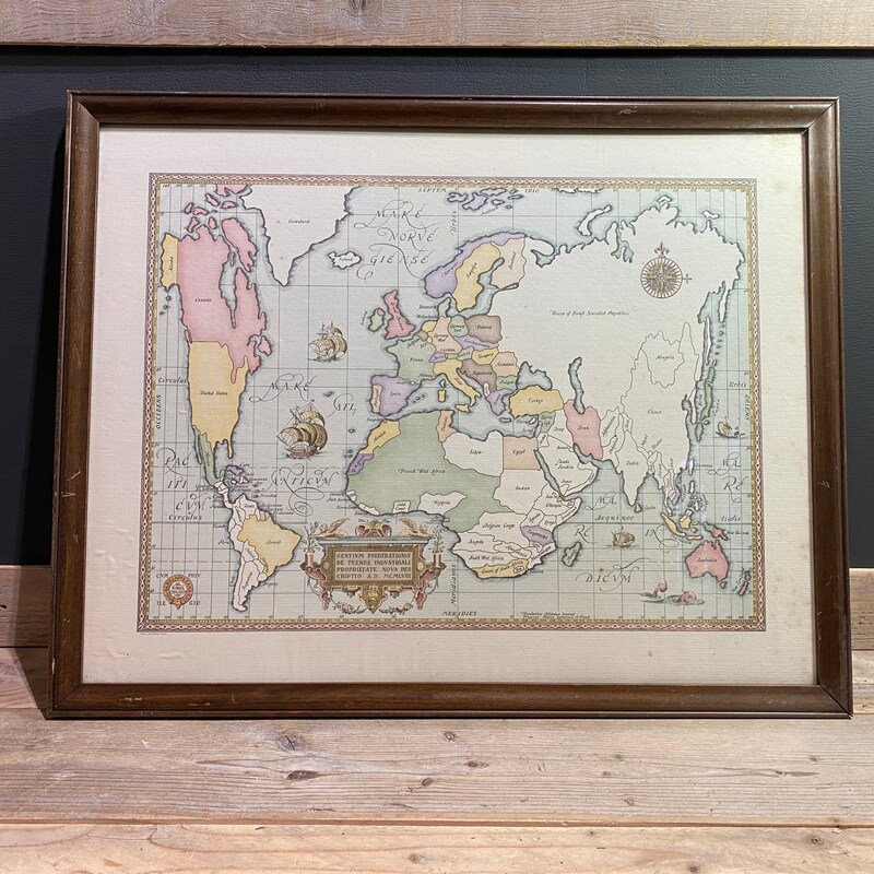 Framed Antique Map - Etsy