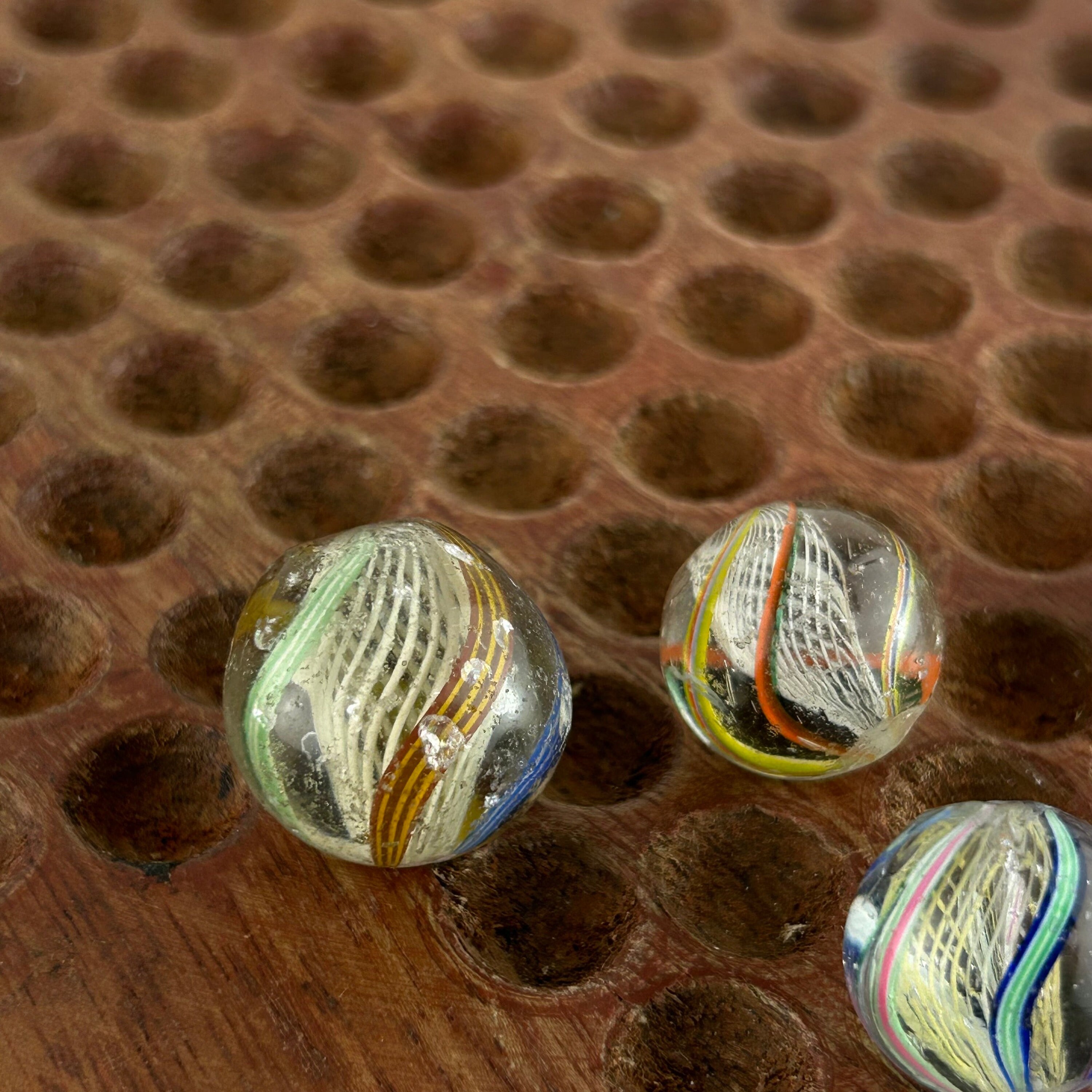 Collection of 5 Antique Latticino Core Swirls Marbles Handmade German Glass Marble - Etsy