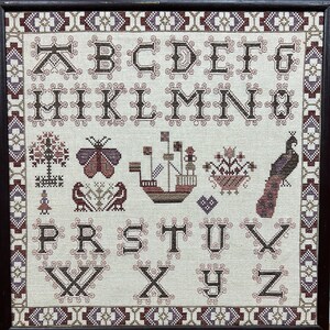 Vintage Alphabet Sampler - Embroidery - Cottonwork - Framed - Etsy
