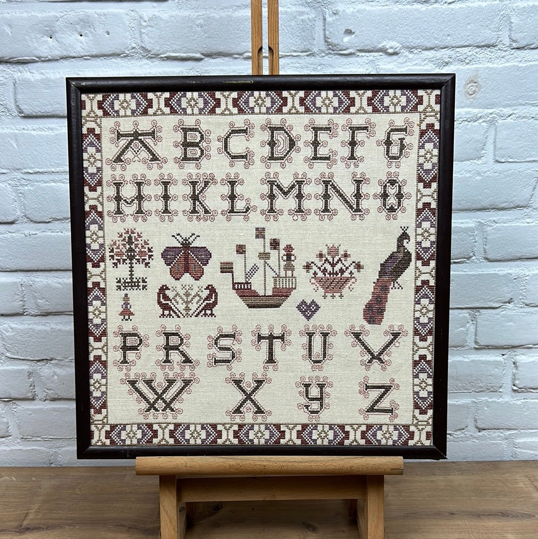 Vintage Alphabet Sampler Embroidery Cottonwork Framed - Etsy