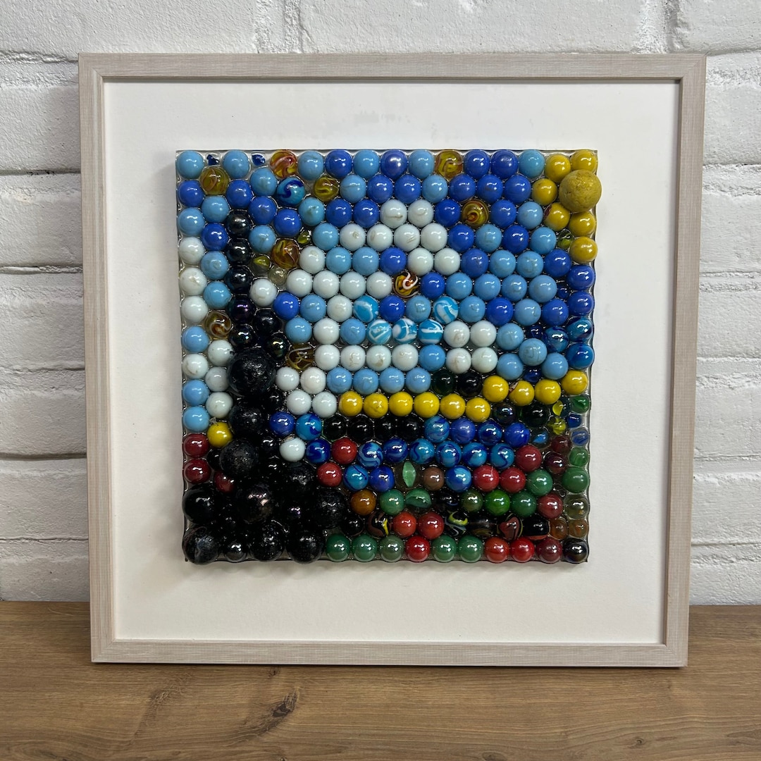 Marbles Art: a Starry Night of Marbles Original Artwork - Etsy