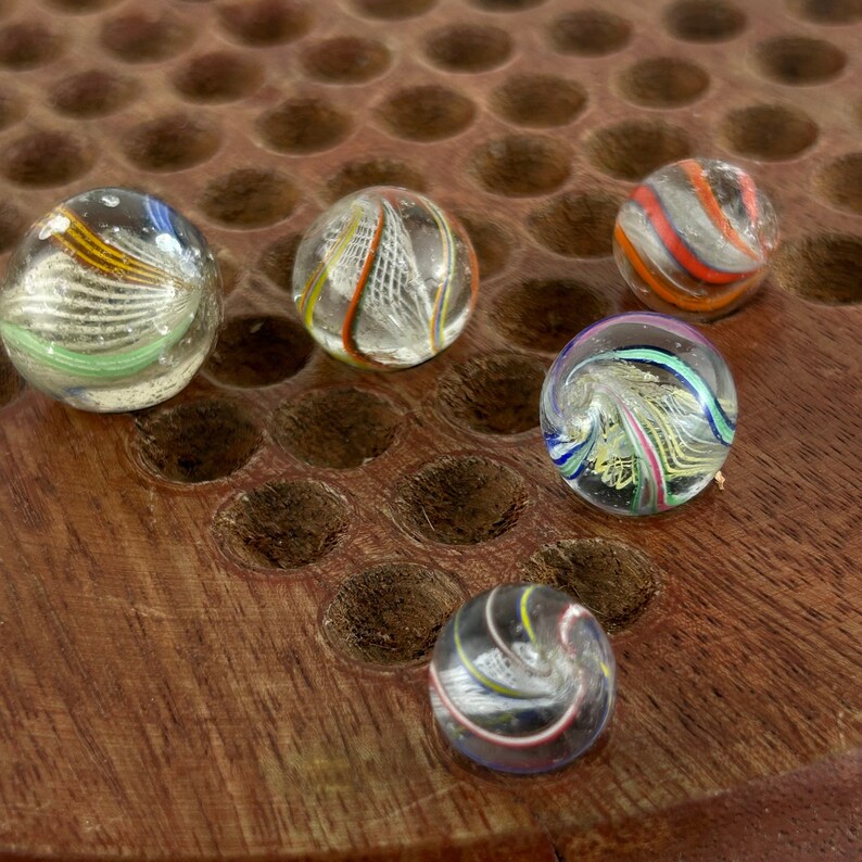 Collection of 5 Antique Latticino Core Swirls Marbles Handmade German Glass Marble - Etsy