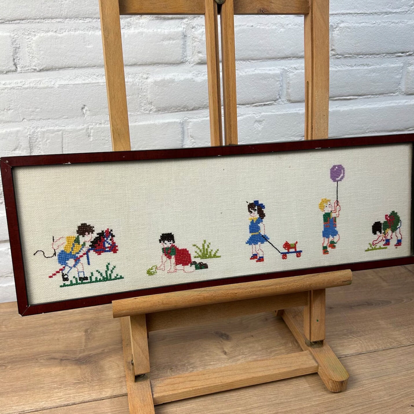 Children Playing - Embroidery - Cottonwork - Framed - Etsy