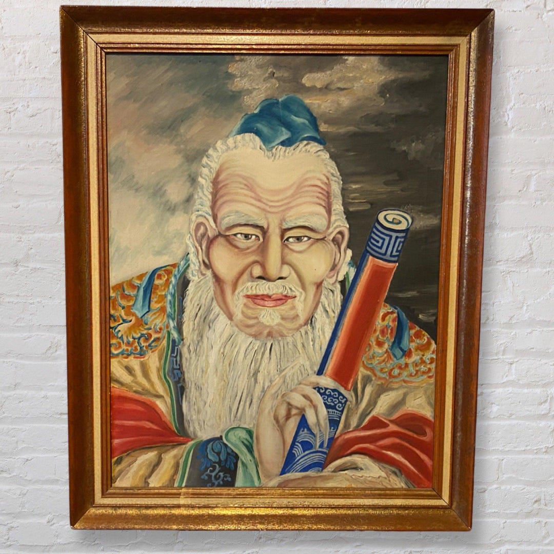 Lao Tzu - Large Painting of Ancient Taoism Philosopher - Etsy