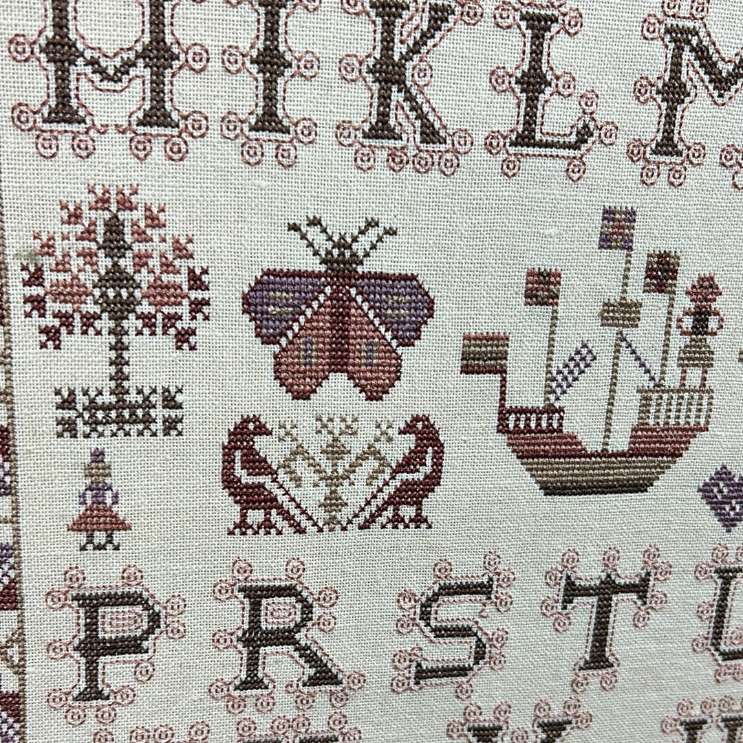 Vintage Alphabet Sampler Embroidery Cottonwork Framed - Etsy