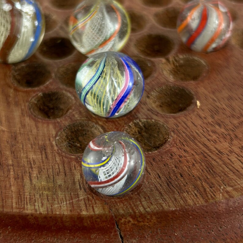 Collection of 5 Antique Latticino Core Swirls Marbles Handmade German Glass Marble - Etsy