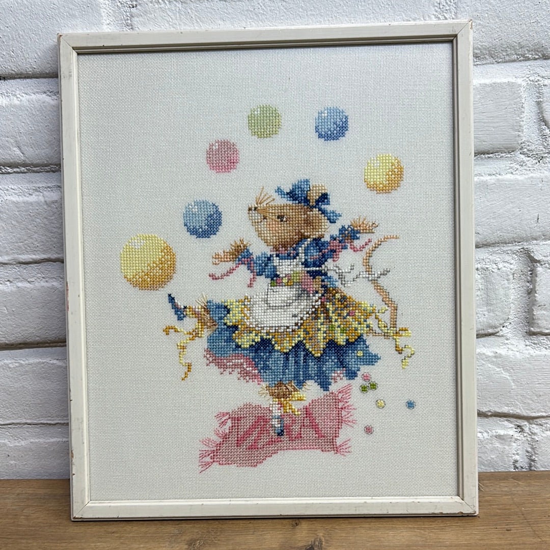 Vintage Mouse Embroidery No 5 - Childrens Room - Tapestry Mouse ...