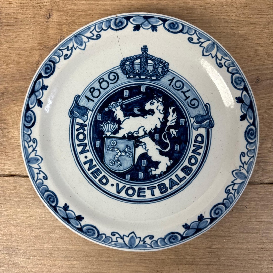 KNVB Delfts Blauw Herinneringsbord 1889-1949 Uit Makkum - Etsy