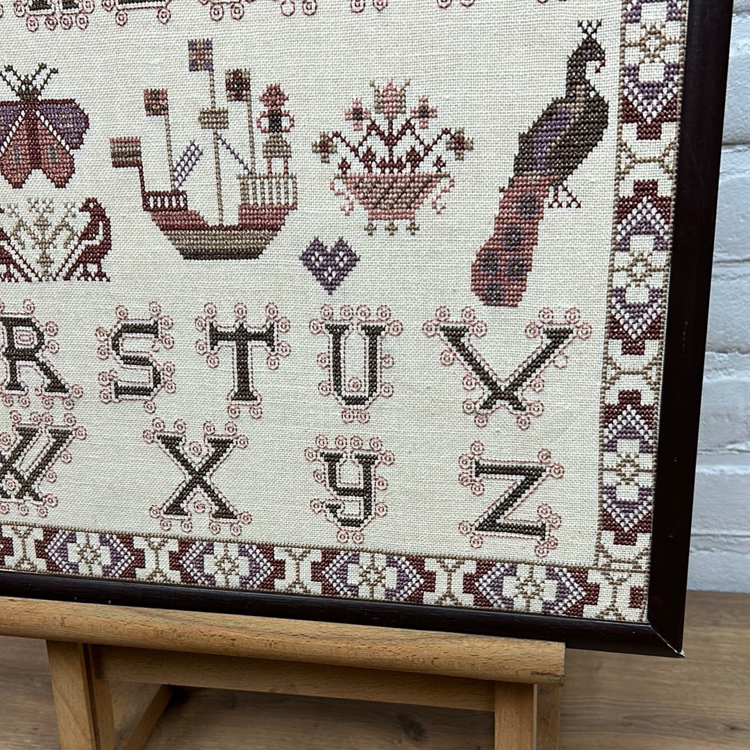 Vintage Alphabet Sampler Embroidery Cottonwork Framed - Etsy