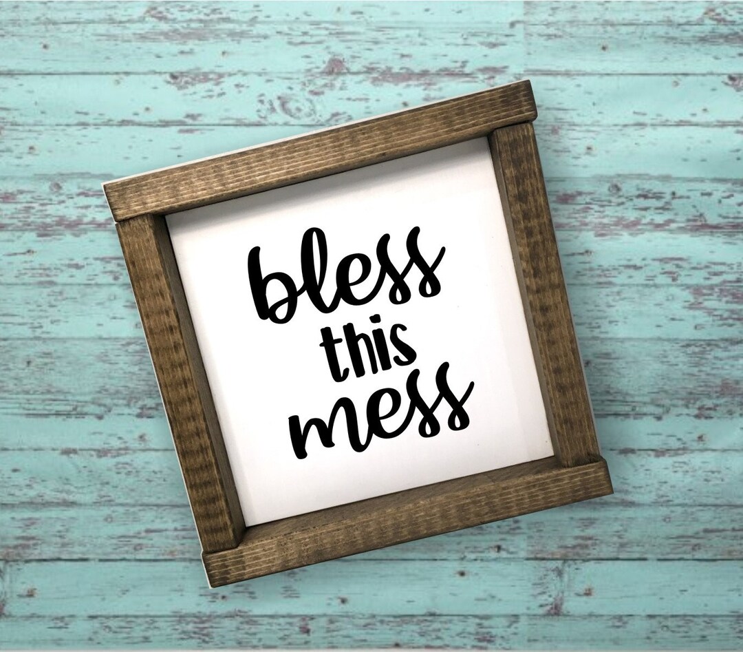 Bless This Mess Signmini Sign 6x6 Framed Sign Tiered Tray - Etsy