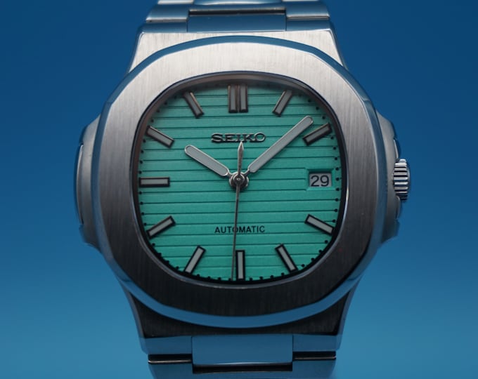 Custom Seiko Mod Tiffany Blue Nautilus Mod NH35 Movement With Sapphire Crystal - Etsy