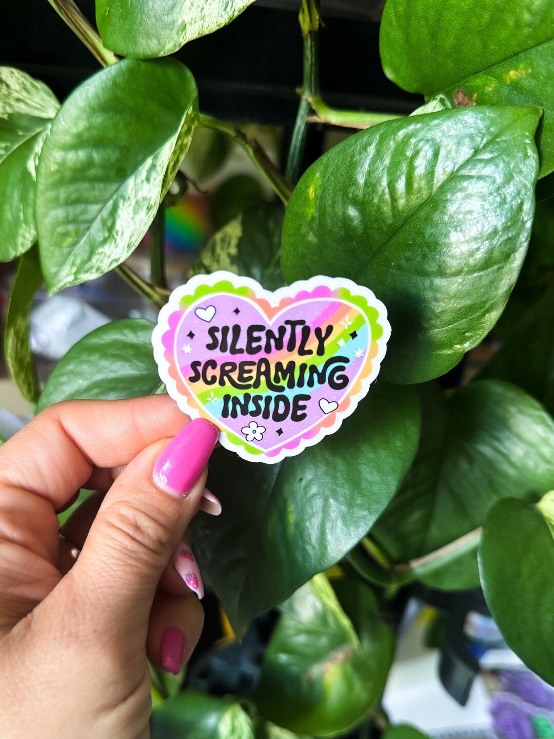 Silently Screaming Inside Sticker: Weatherproof Vinyl Decal - Etsy