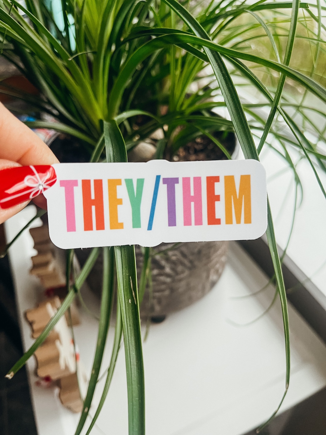 They/them Rainbow Pronouns Sticker, Water Bottle Sticker, Laptop ...