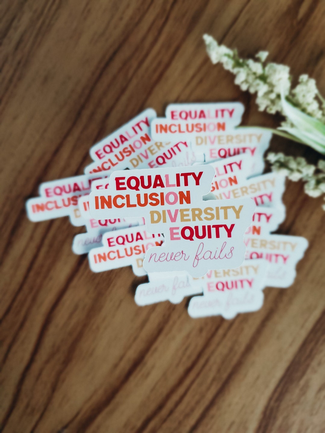 Equality Inclusion Diversity Equity Sticker - Weatherproof Vinyl Decal ...