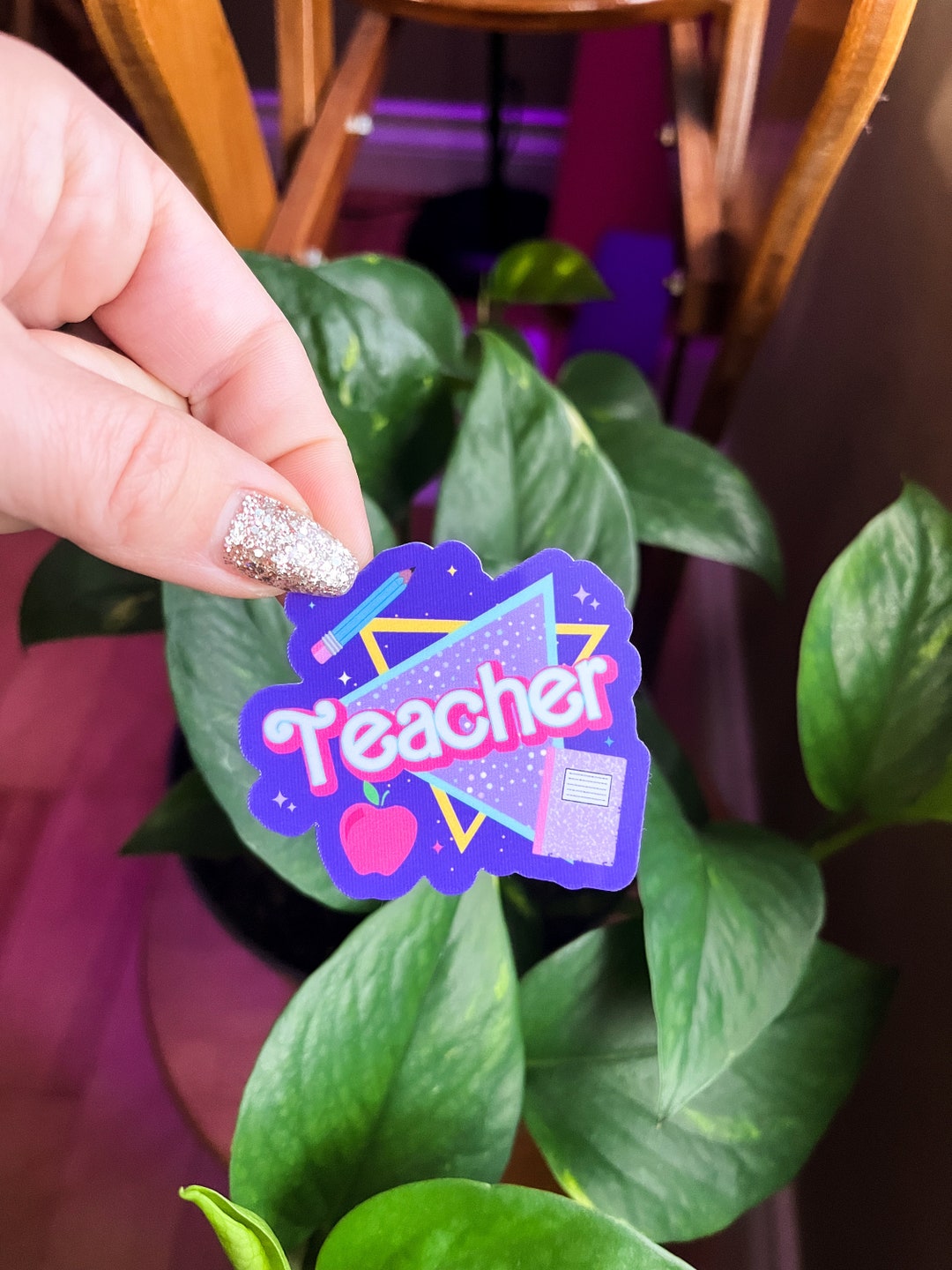 Teacher 90s Sticker, Water Bottle Sticker, Laptop Sticker, Weather ...