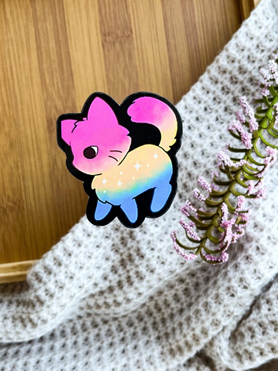 Pansexual Kitty Sticker Water Bottle Sticker Laptop Sticker - Etsy