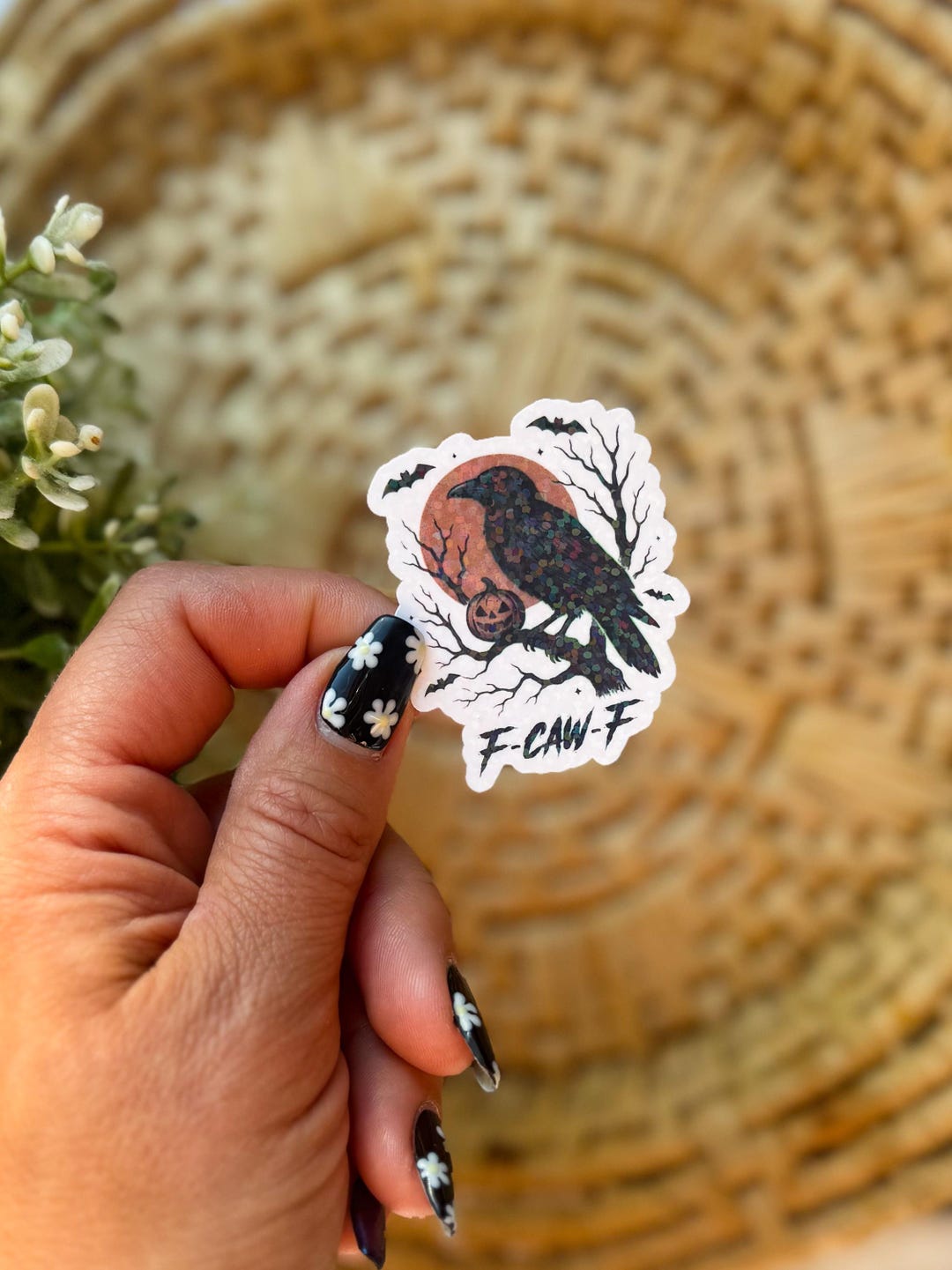 Spooky Crow Sticker: Weatherproof Vinyl Decal - Etsy