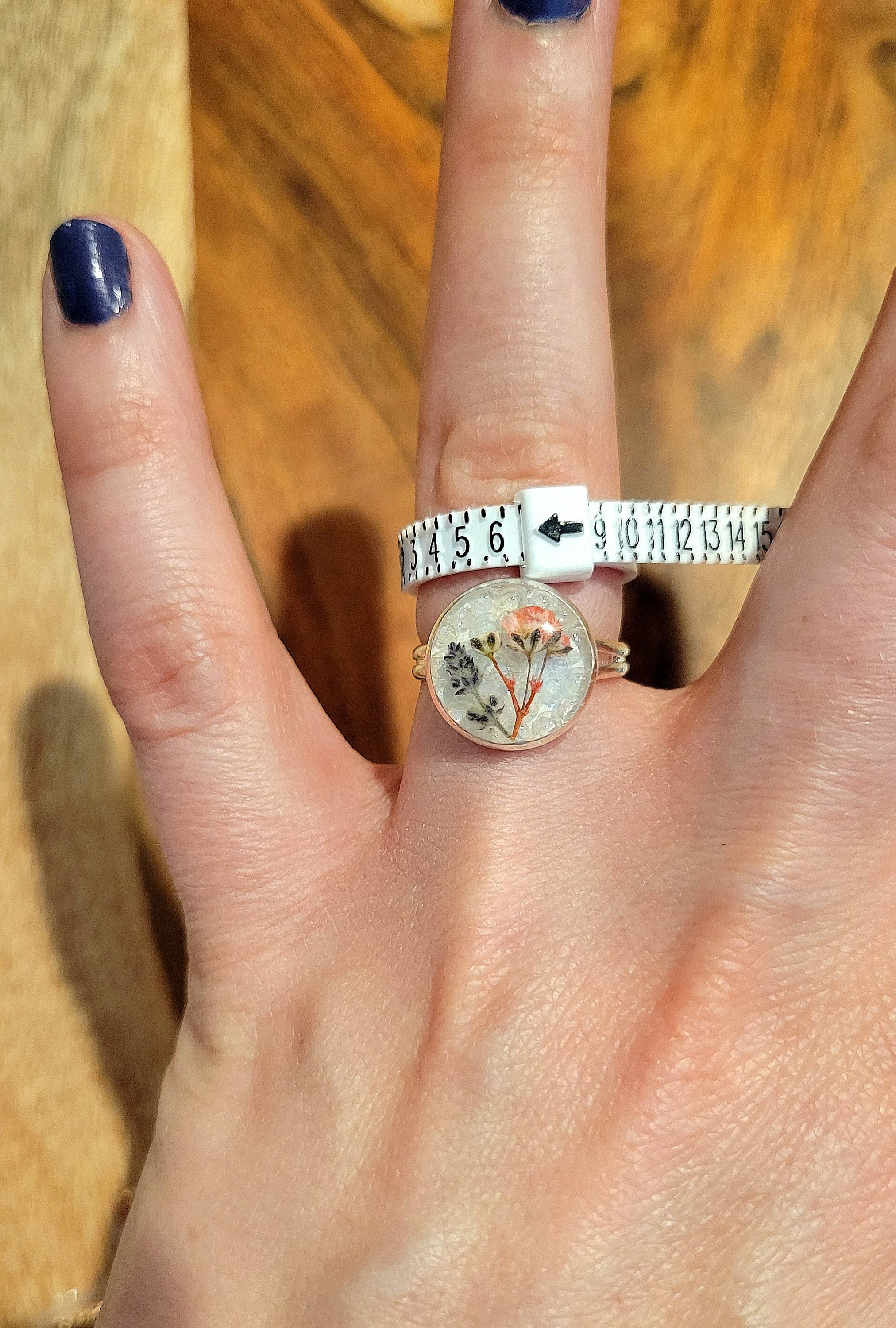 Real Flower Rings. Pressed Floral Rings. Adjustable Unique Rings. Real Flowers in Resin ...