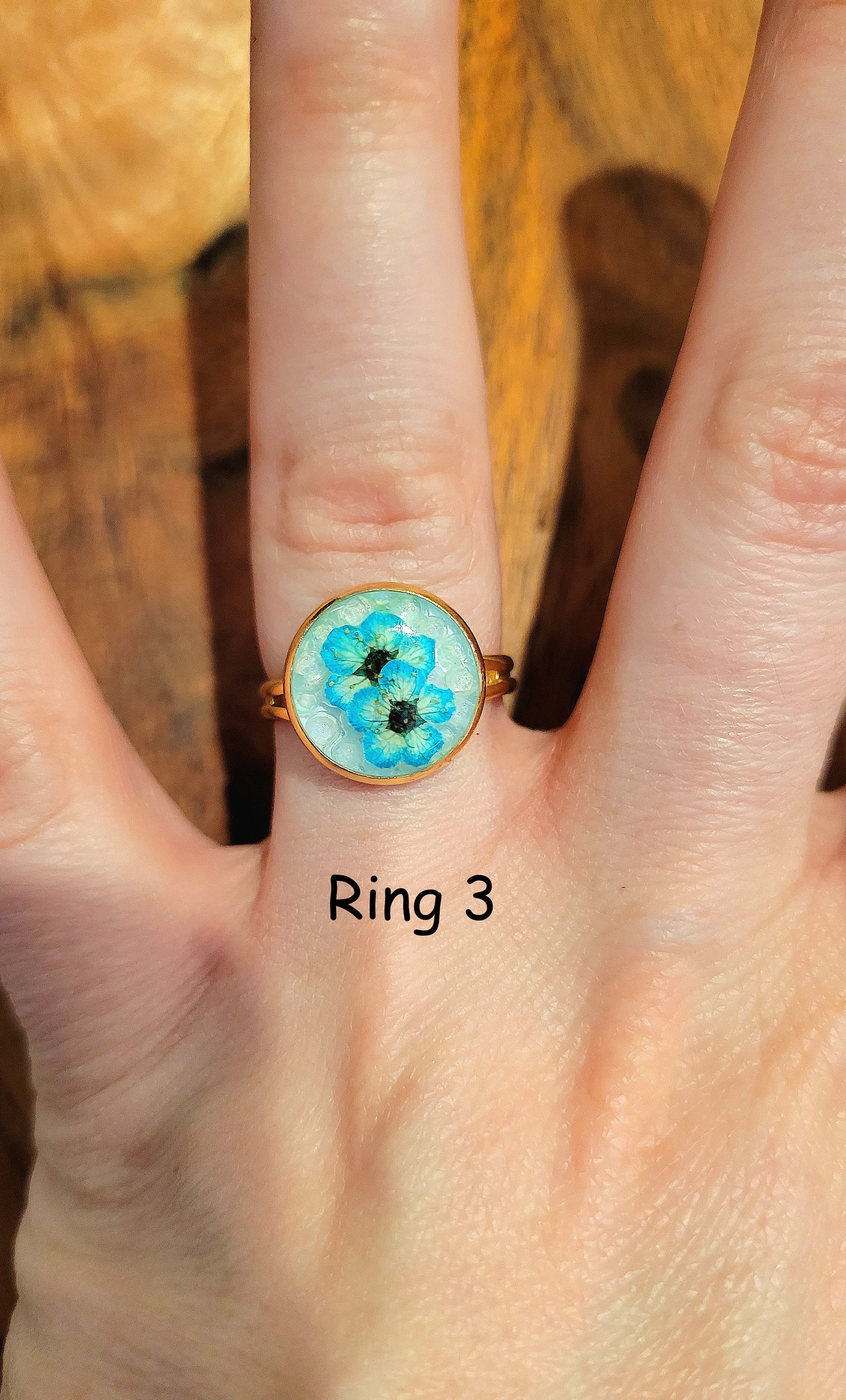 Real Flower Rings. Pressed Floral Rings. Adjustable Unique Rings. Real Flowers in Resin ...