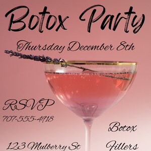 Botox Party Invitation/small Business Printable Flyer/editable - Etsy